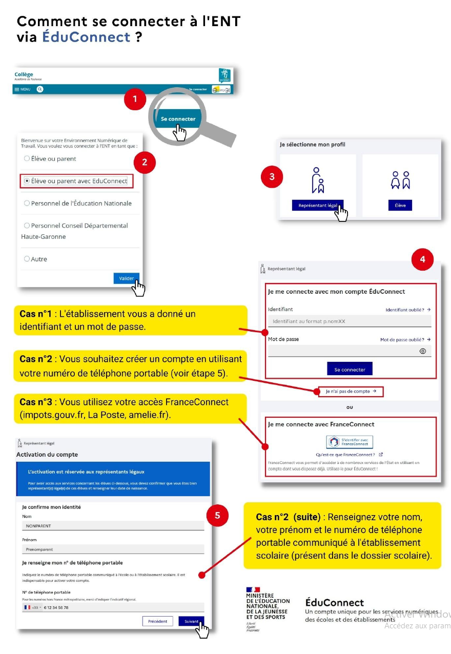 RAPPEL : Modalités de connexion à l'ENT - Vie du collège - André Abbal ...